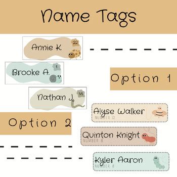 Bug Name Tags By On Point Creations TPT