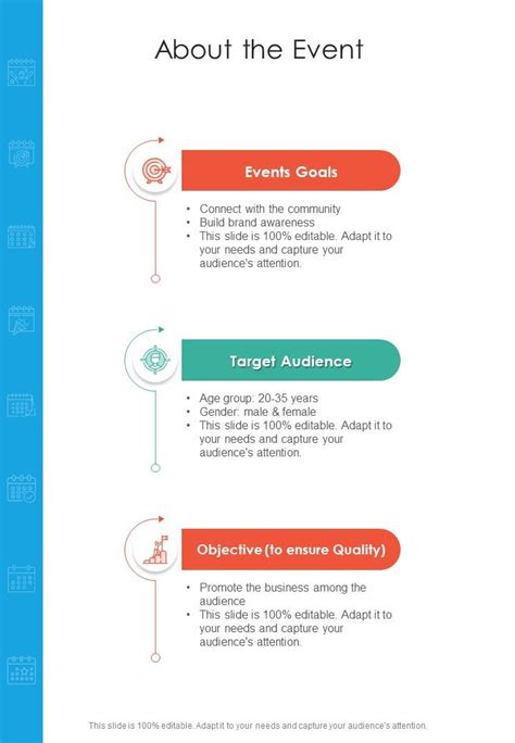 Event Proposal About The Event One Pager Sample Example Document Presentation Graphics