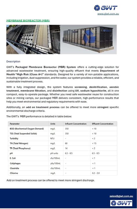 Introducing Gwts Cutting Edge Plug And Play Membrane Bio Reactor Mbr Plant Efficiency