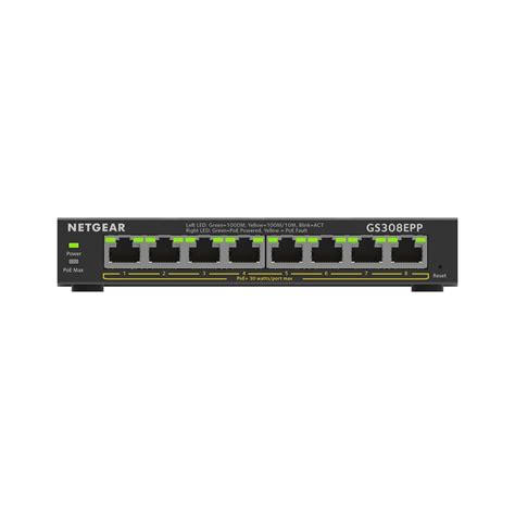 Netgear Gs308epp 8 Port Poe Gigabit Ethernet Plus Switch 123w The