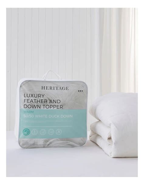 Heritage Luxury Feather And Down Mattress Topper In White Myer