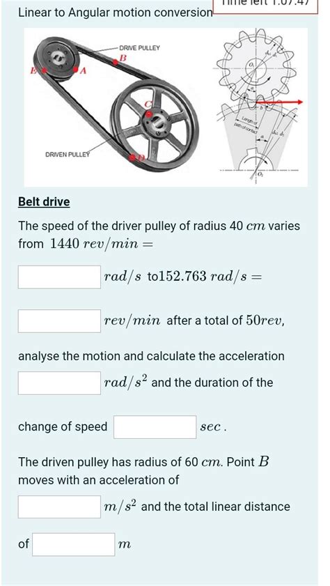 Solved 1 07 47 Linear To Angular Motion Conversion DRIVE Chegg Com