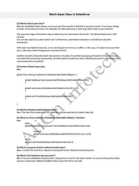 Batch Apex Inteview Preparation Pdf