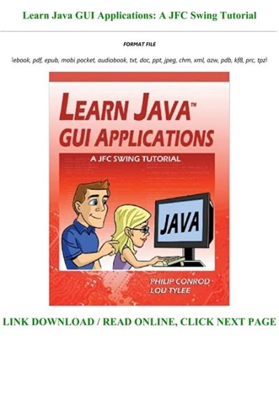 Best Pdf Learn Java Gui Applications A Jfc Swing Tutorial Full
