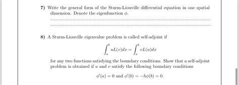 Solved Write The General Form Of The Sturm Liouville Chegg Com