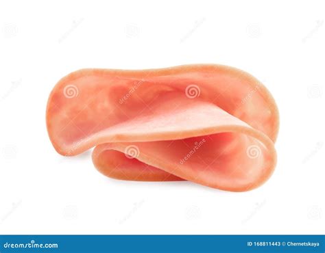 Slice Of Tasty Fresh Ham Isolated Stock Image Image Of Nutrient