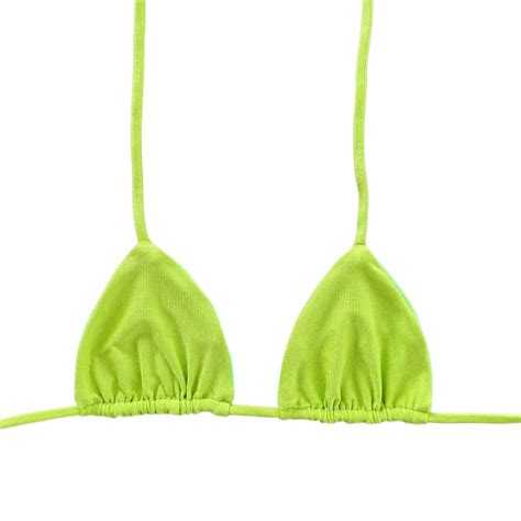 Biquíni Top Cortininha Basic Lima Texturizado Brava Beachwear