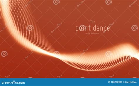 Vector Abstract Red Particle Wave Points Array Shallow Depth Of Field