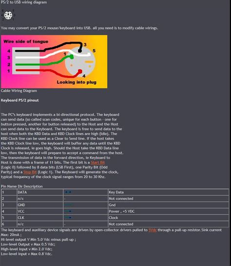 convert ps2 keyboard to usb wiring diagram wiring diagram