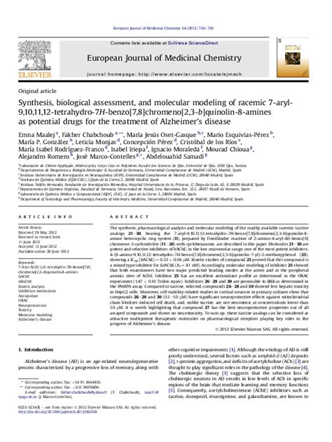 Pdf Synthesis Biological Assessment And Molecular Modeling Of 14 Aryl 10111214 Tetrahydro