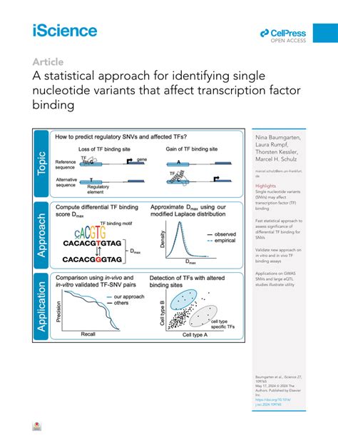 Pdf A Statistical Approach For Identifying Single Nucleotide Variants That Affect