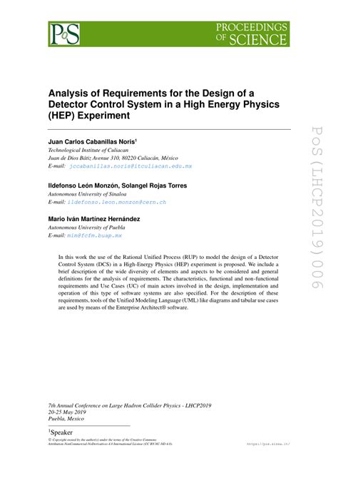 PDF Analysis Of Requirements For The Design Of A Detector Control System In A High Energy