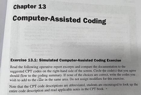 Solved Computer Assisted Coding Exercise Simulated Chegg Com