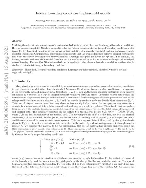 integral boundary conditions in phase field models deepai