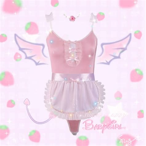 Cute Pink Maid Uniforms Sexy Lace Sling Leotard With Ruffles Aprons