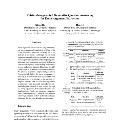 Retrieval Augmented Generative Question Answering For Event Argument Extraction Acl Anthology