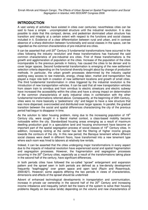 Pdf The Effects Of Urban Sprawl On Spatial Fragmentation And Social
