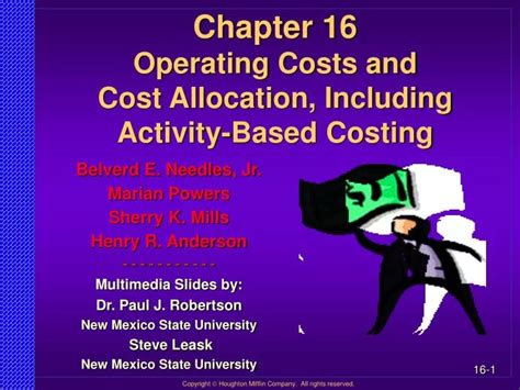 Ppt Chapter 16 Operating Costs And Cost Allocation Including