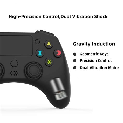 Led Ps4 Controller Accessories Dual Vibration Shock Wireless Controller Black Game Handle Buy