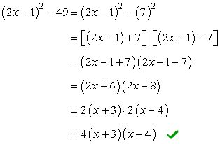 Difference Of Two Squares Questions