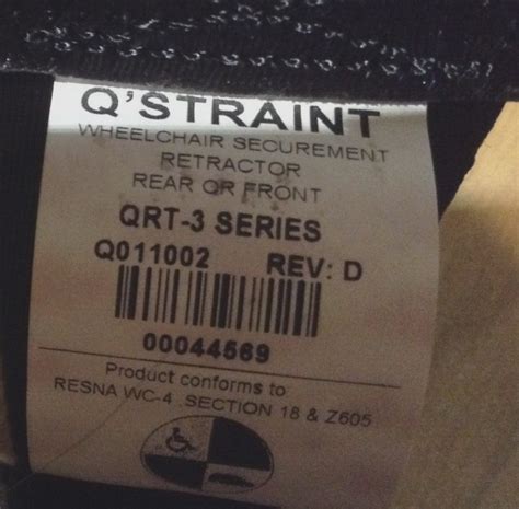 Qstraint Qrt 3 Series 360 Rear Or Front Wheelchair Securement Retractor