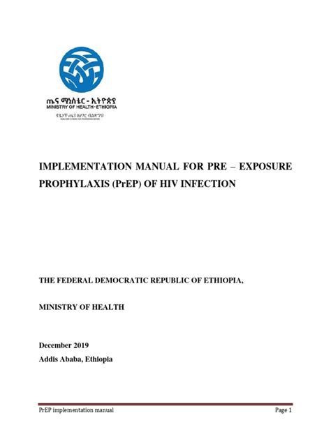 Prep Implementation Manual 1 2 Pdf Hivaids Sexually Transmitted Infection
