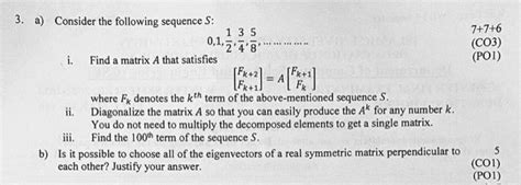 A Consider The Following Sequence S Chegg
