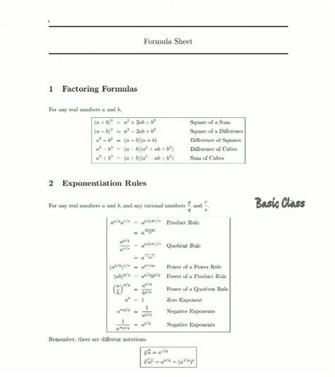 Factorisation And Polynomials Formulas Maths Formulas By Basic Class Youtube