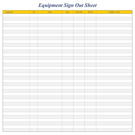 Sign Off Sheet Template Excel