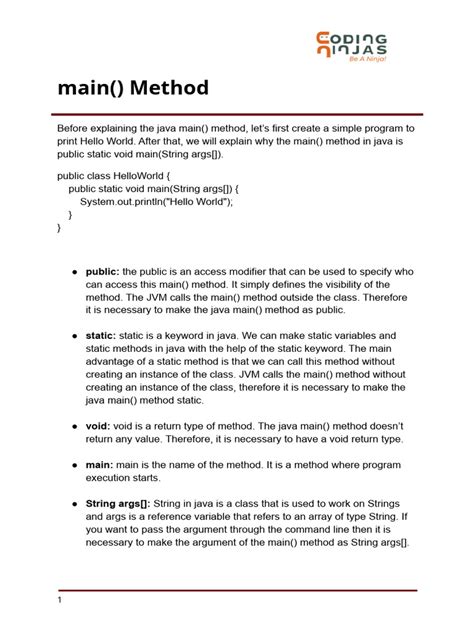 Gp Java Main Method In Java Pdf
