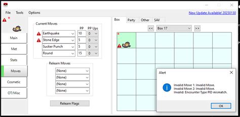 Invalid Move 1 And 2 Invalid Encounter Type Pid Mismatch Pokémon