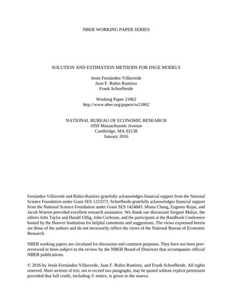 Pdf Solution And Estimation Methods For Dsge Models And Estimation