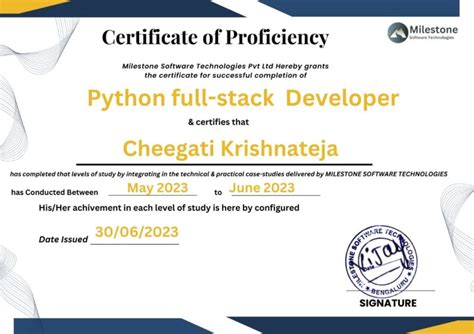 Krishna Teja On Linkedin Thank You Milestone Software Technologies For Giving This Opportunityi