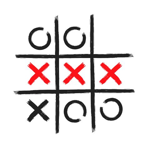 Tic Tac Toe Xo Game Hand Drawn Grid Doodle Template Vector Illustration 36387470 Vector Art At
