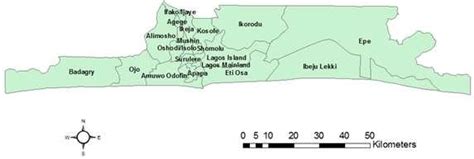 Lagos State Map Showing The Local Government Areas Download