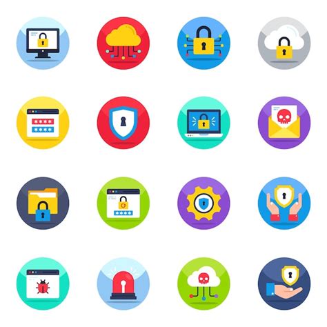 Premium Vector Pack Of Cyber Security Flat Icons