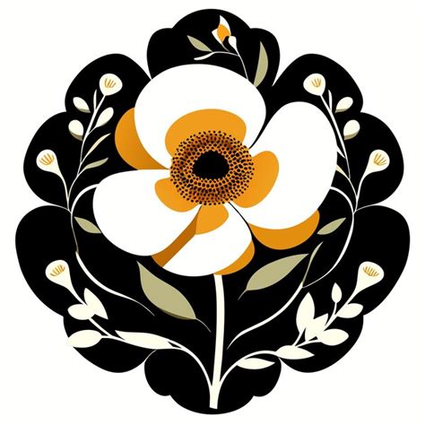 Premium Vector Mystical Aura Vectorized Retro Flower Elements