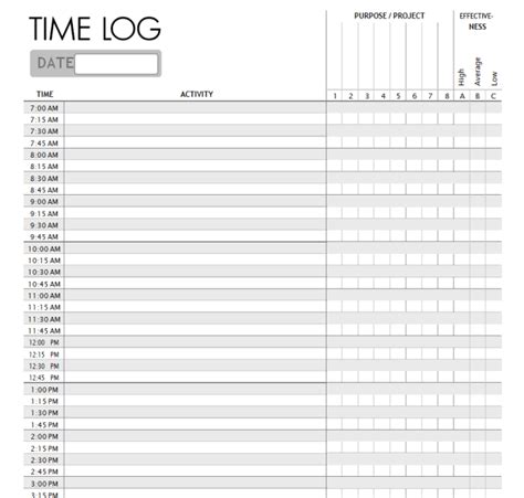 17 Handy Time Log Templates [in Word And Excel] Templates Show