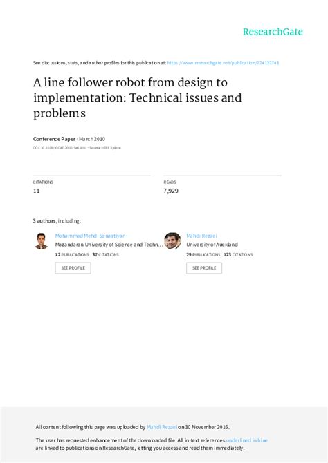 Pdf Design And Implementation Of A Line Follower Robot