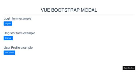 Vue Bootstrap Modal Demo Codesandbox