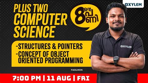 Plus Two Computer Science Structures And Pointers Andconcept Of Object Oriented Programming