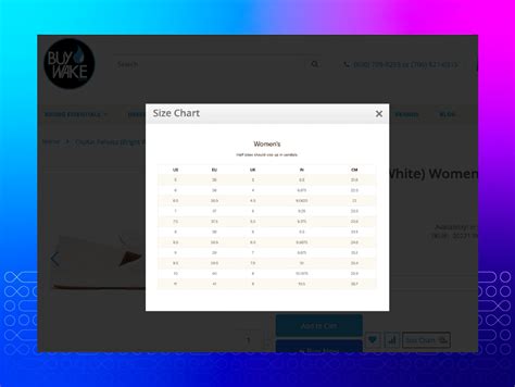 Magento 2 Size Chart Extension Inline Popup Size Chart