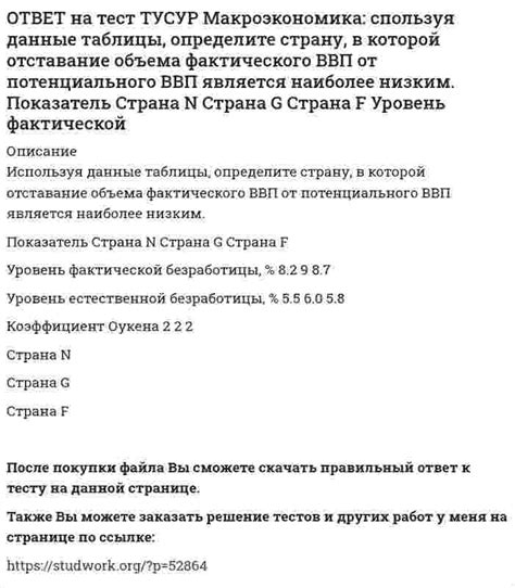 ОТВЕТ на тест ТУСУР Макроэкономика спользуя данные таблицы определите страну в которой