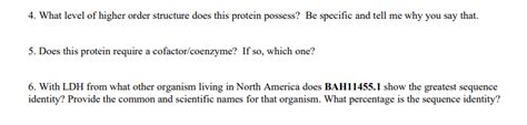 Solved 4 What Level Of Higher Order Structure Does This