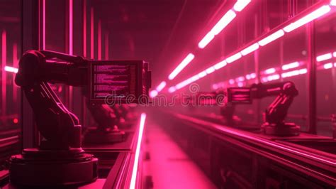 Cutting Edge Automation Using Robotic Arms In A Smart Factory Setting Stock Image Image Of