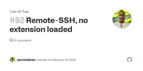 Remote Ssh No Extension Loaded · Issue 92 · Trae Aitrae · Github
