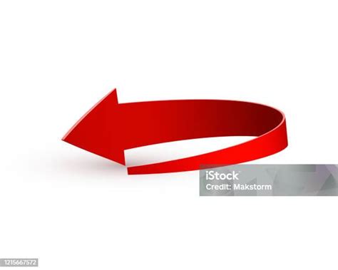 현실적인 빨간색 소용돌이 화살표입니다 흰색 배경의 벡터 그림입니다 3차원 형태에 대한 스톡 벡터 아트 및 기타 이미지 3차원 형태 가격 각도 Istock