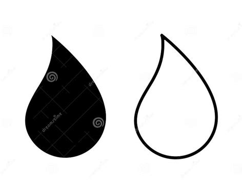 water drop shape icon symbol set flat style outline vector