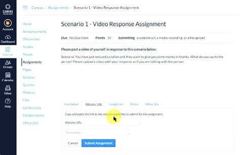 Canvas S 2020b Video Response Assignment Function Which Allows