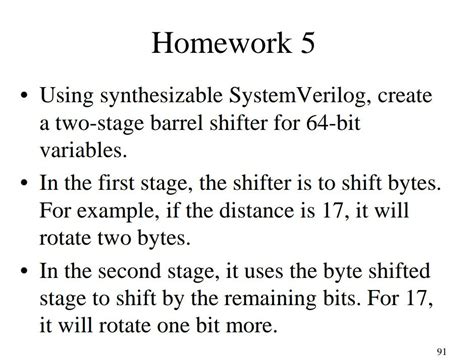 homework 5 using synthesizable system verilog